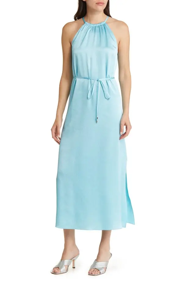 Ted Baker London Roxieyy Textured Satin Halter Dress In Blue - 31% Off |  Editorialist