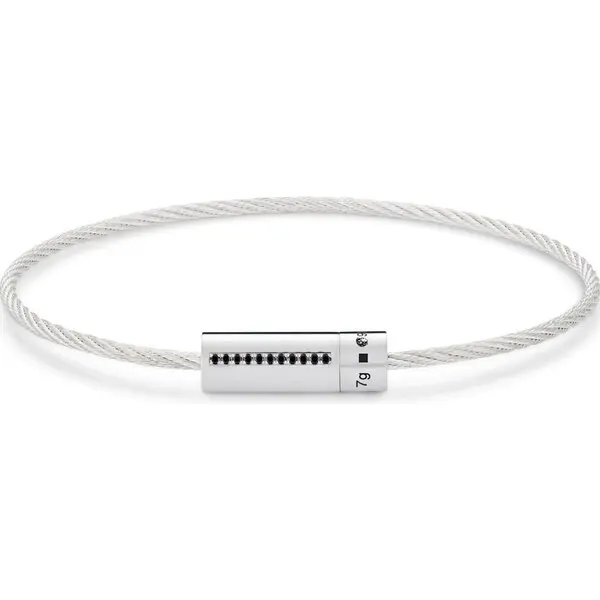Le Gramme 7g Sterling & Diamond Cable Bracelet - Silver