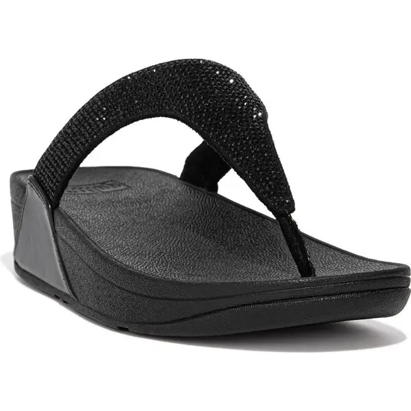 Fitflop Lulu Embellished Flip Flop - All Black