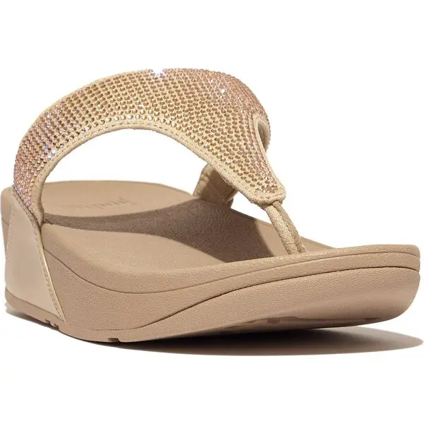 Fitflop Lulu Embellished Flip Flop - Latte Beige