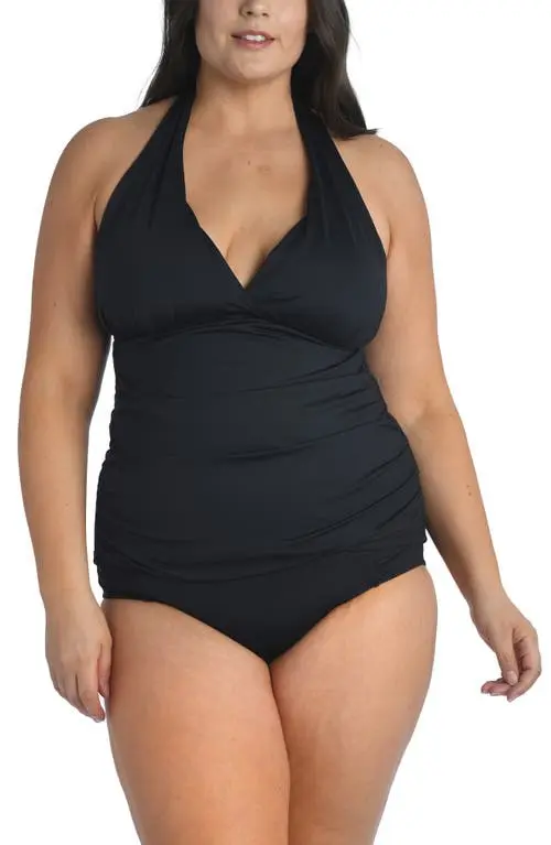 La Blanca Halter Tankini Top - Black