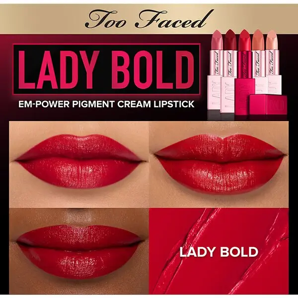 TOO FACED Em-power Pigment Cream Lipstick 4g - Lady Bold
