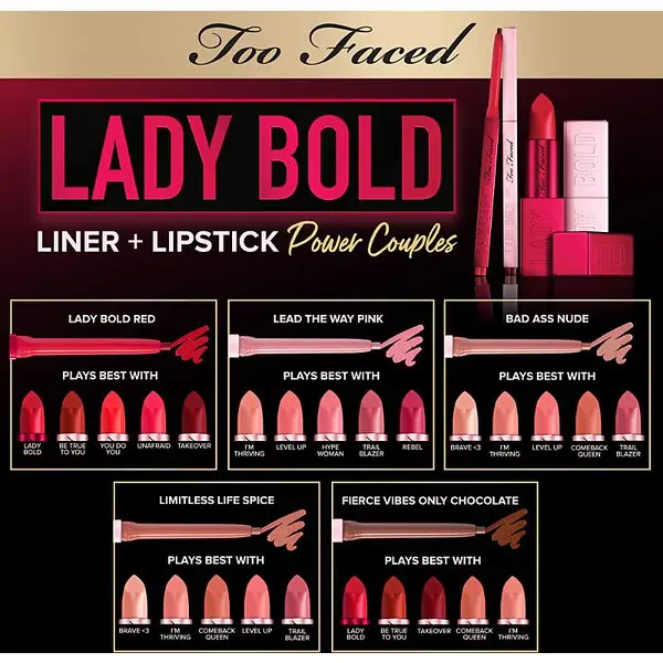 TOO FACED Em-power Pigment Cream Lipstick 4g - Lady Bold