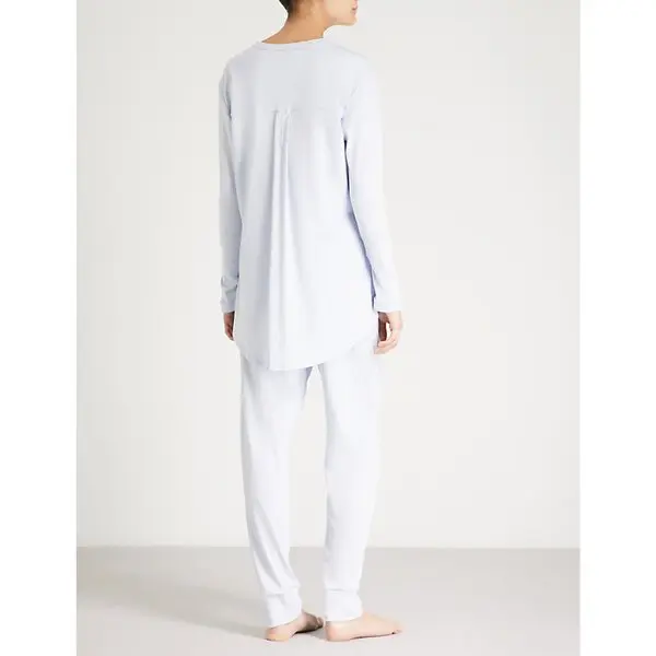 Hanro Pure Essence Cotton-jersey Pyjama Set - Blue Glow
