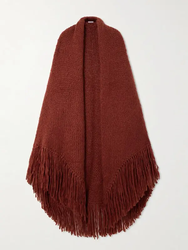 Gabriela Hearst Lauren Fringed Cashmere Wrap - Burgundy