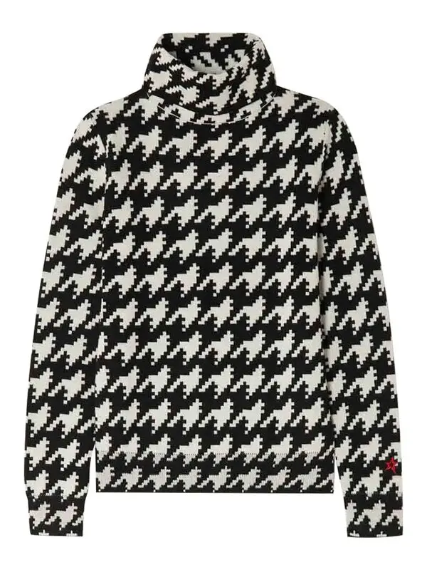 Perfect Moment Houndstooth Merino Wool Turtleneck Sweater