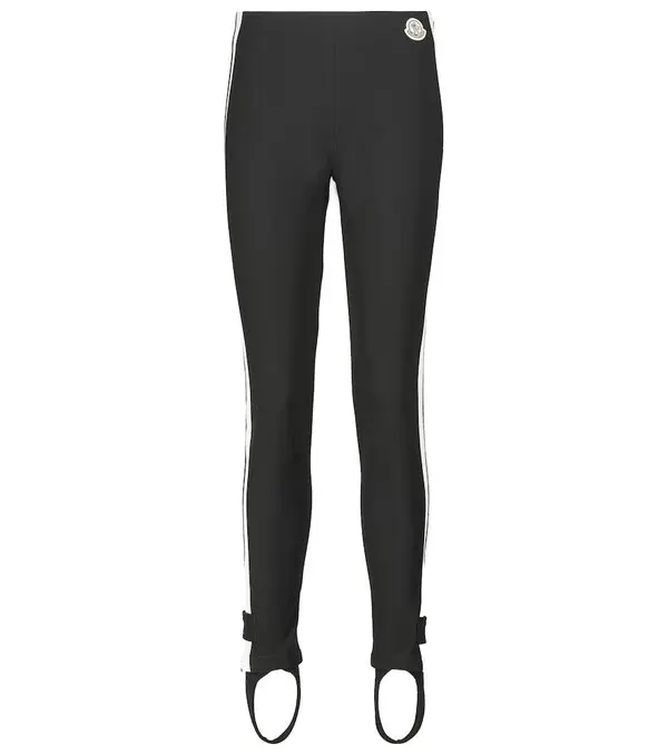 Moncler Mid-rise Jersey Stirrup Leggings - Black