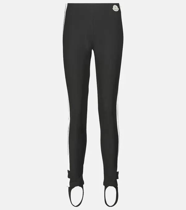 Moncler Mid-rise Jersey Stirrup Leggings - Black