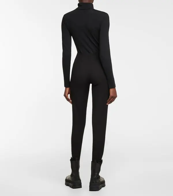 Moncler Mid-rise Jersey Stirrup Leggings - Black