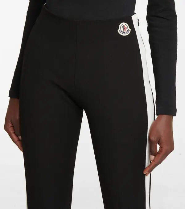 Moncler Mid-rise Jersey Stirrup Leggings - Black