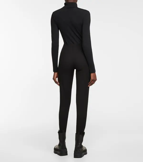 Moncler Mid-rise Jersey Stirrup Leggings - Black