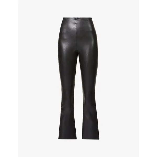 Commando Cropped Flared Faux-leather Trousers