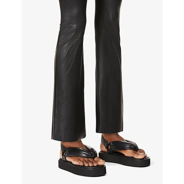 Commando Cropped Flared Faux-leather Trousers