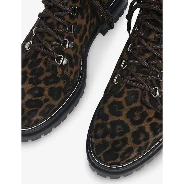 Whistles Amber Leopard-print Ponyhair Hiking Boots
