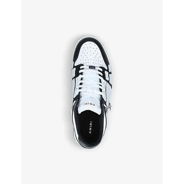 Amiri Skel Panelled Leather Low-top Trainers - Blk/white