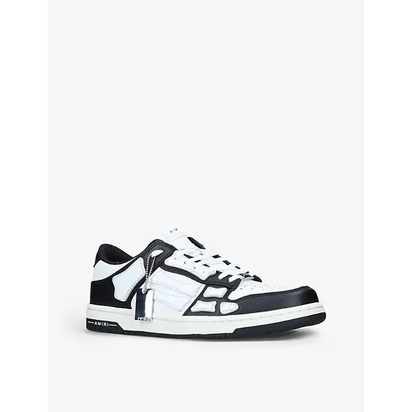 Amiri Skel Panelled Leather Low-top Trainers - Blk/white