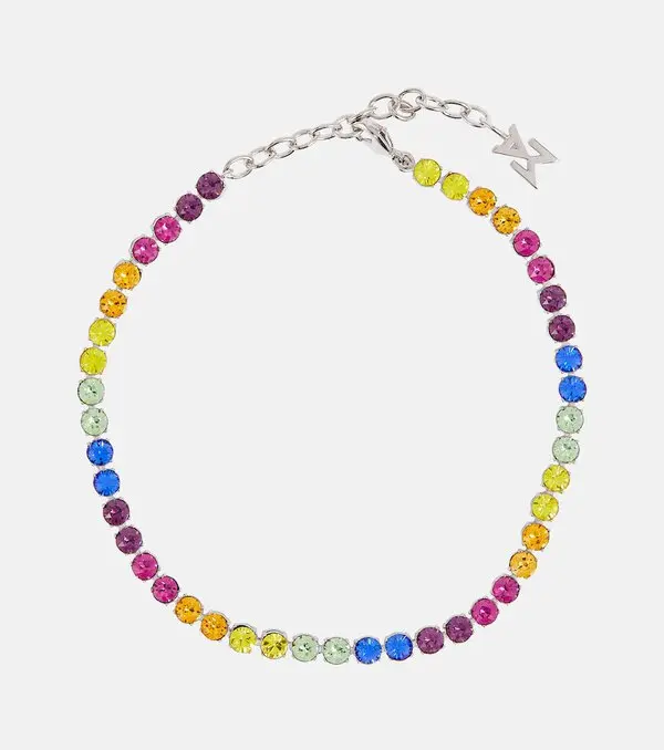 Amina Muaddi Tennis Crystal Anklet - Multicoloured