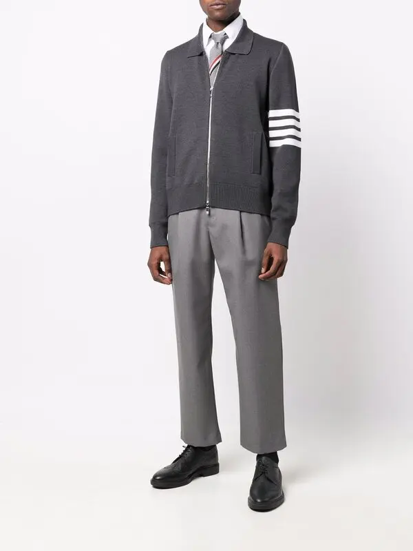 Thom Browne 4-bar Stripe Zip-up Jumper