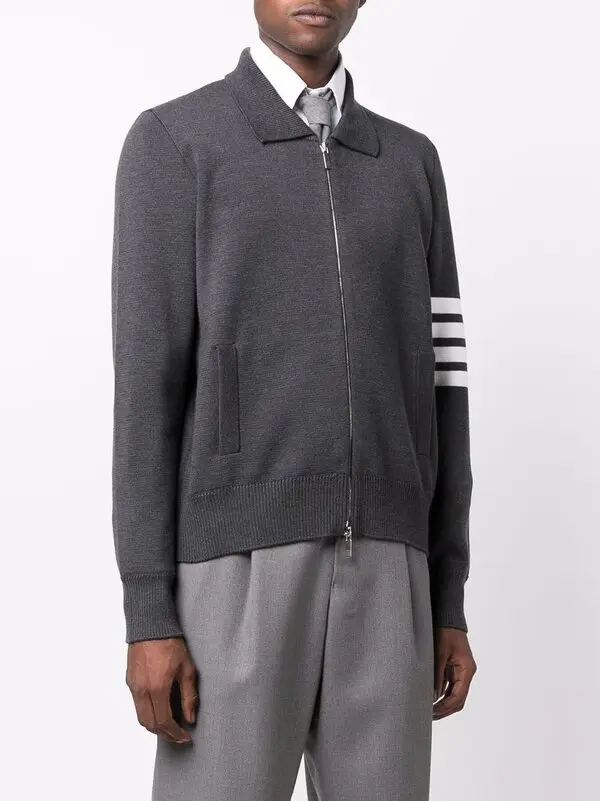 Thom Browne 4-bar Stripe Zip-up Jumper