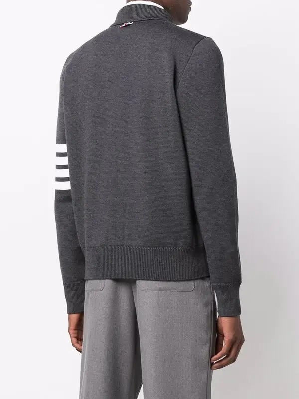 Thom Browne 4-bar Stripe Zip-up Jumper