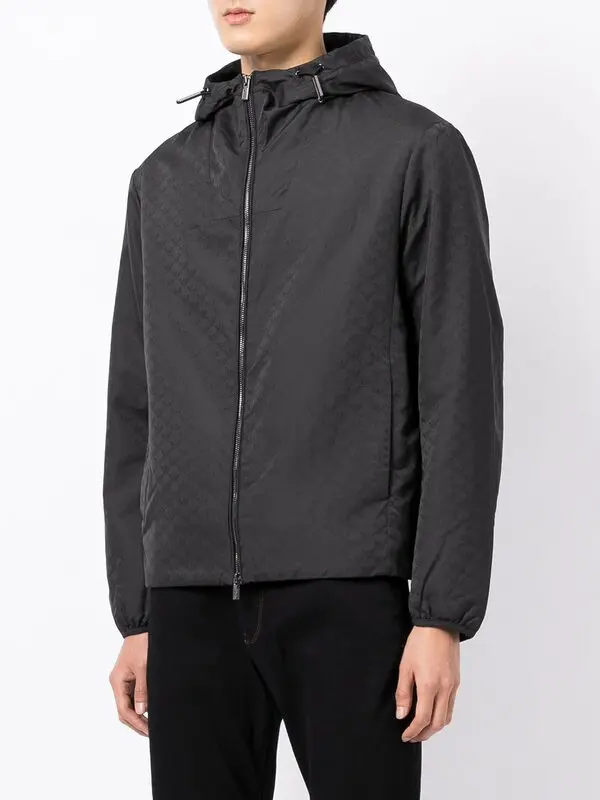 Emporio Armani Zip-up Hooded Jacket - Black