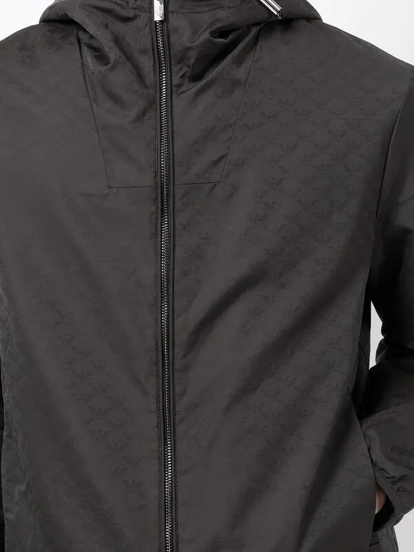 Emporio Armani Zip-up Hooded Jacket - Black