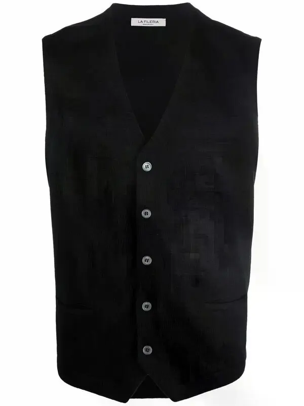 FILERIA Virgin Wool Gilet - Black