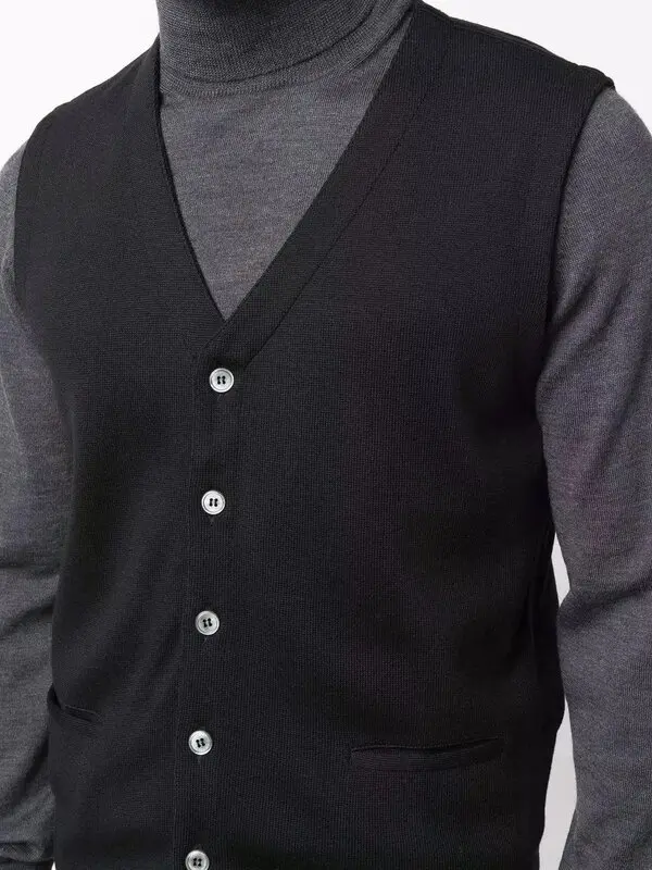 FILERIA Virgin Wool Gilet - Black