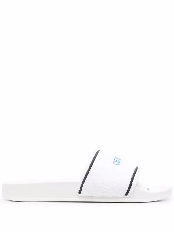Off-White Logo Embroidered Slides