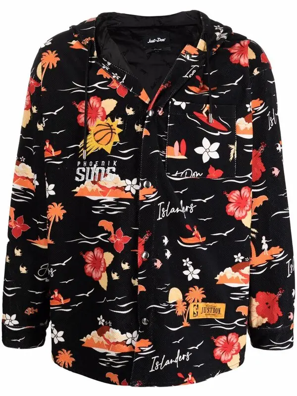 JUST DON Graphic-print Hooded Jacket