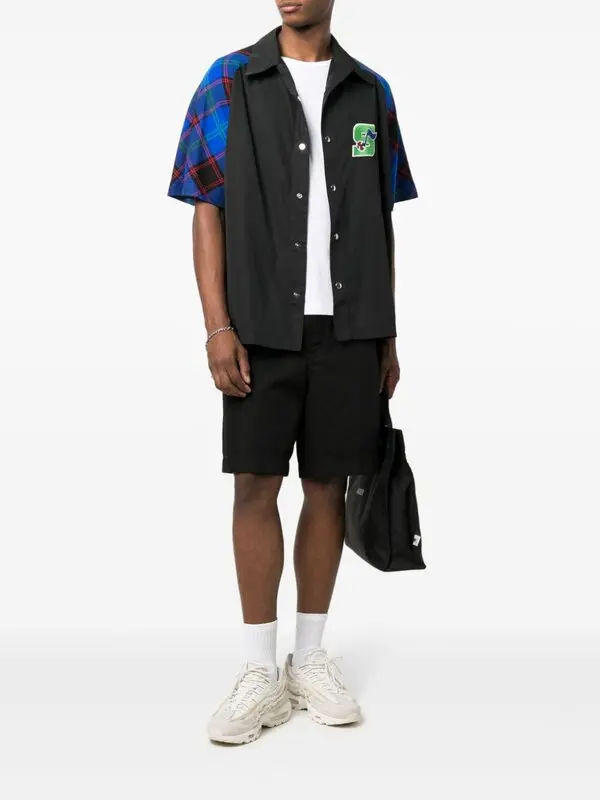 JUST DON Colour-block Short-sleeved Shirt