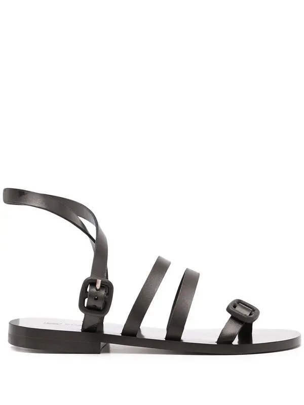 Ports 1961 Calf Leather Strappy Sandals - Black