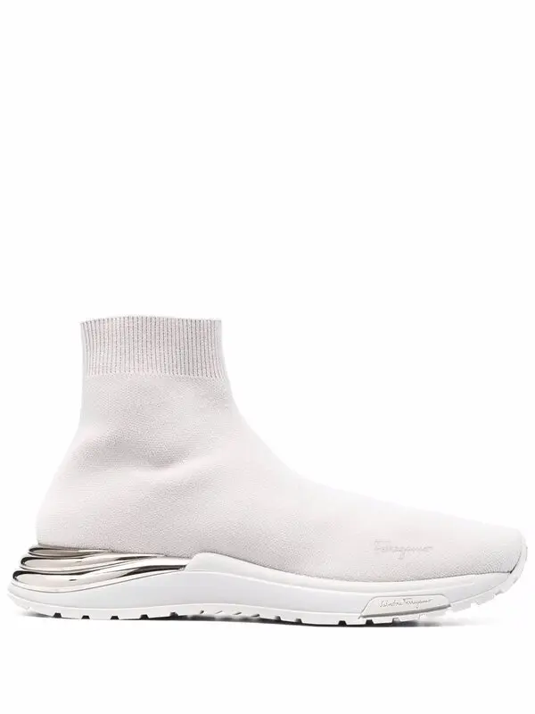 FERRAGAMO Sock-style Sneakers - Grey