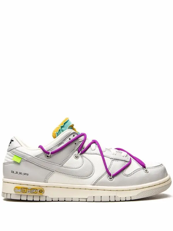 Nike X Off White Dunk Low Lot 21 Sneakers - White