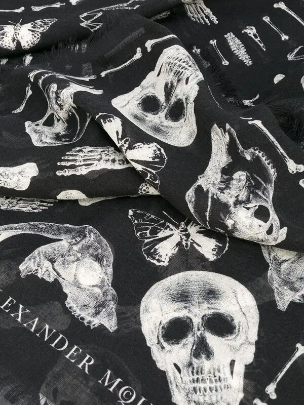 Alexander McQueen Skull And Badge Scarf