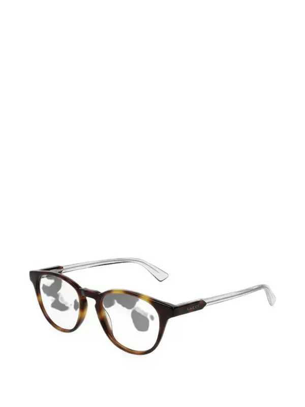 Gucci Tortoiseshell Oval Frame Glasses - Brown
