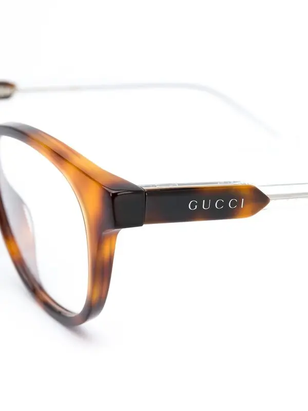 Gucci Tortoiseshell Oval Frame Glasses