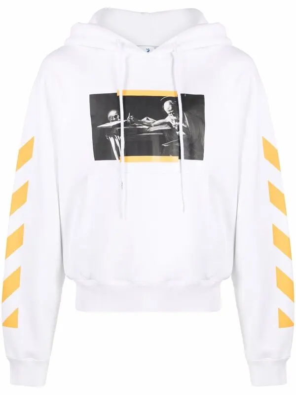 Off-White Caravaggio Painting Diag-stripe Hoodie - White
