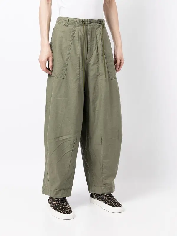 Needles Drop-crotch Cotton Trousers
