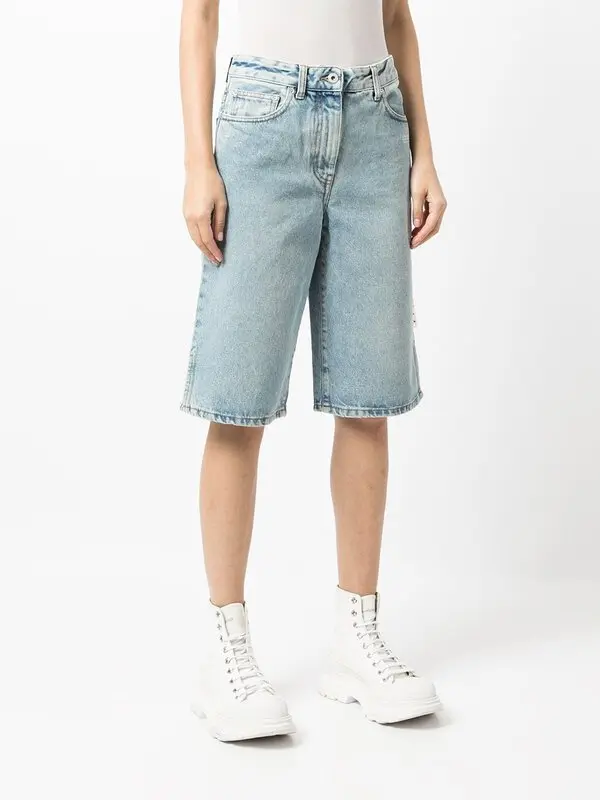 Off-White Logo-print Knee-length Shorts