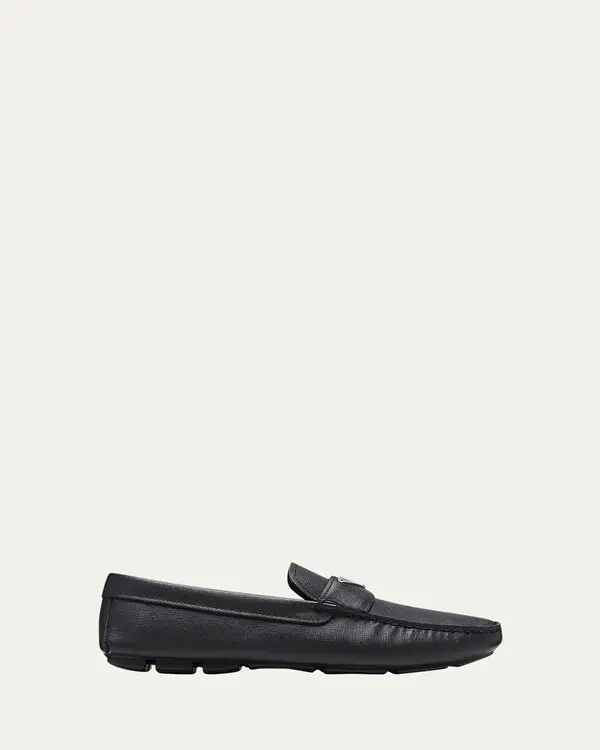 Prada Triangle Logo Leather Drivers