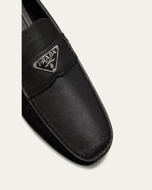 Prada Triangle Logo Leather Drivers