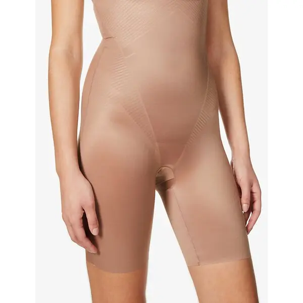 Spanx Shape™ Invisible Open-bust Mid-thigh Bodysuit - Cafe Au Lait