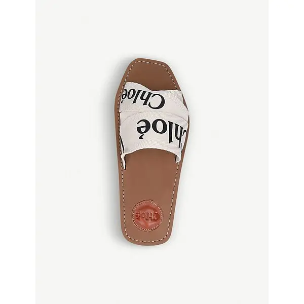Chloé Woody Logo-print Canvas Sandals - White