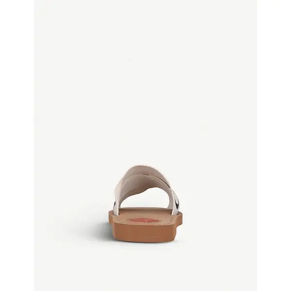 Chloé Woody Logo-print Canvas Sandals - White