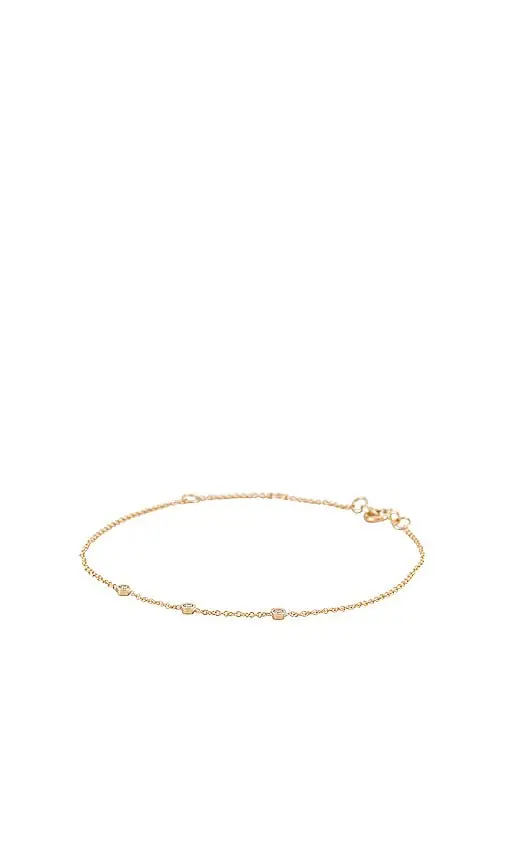 BYCHARI 3 Diamond Bracelet In Metallic Gold