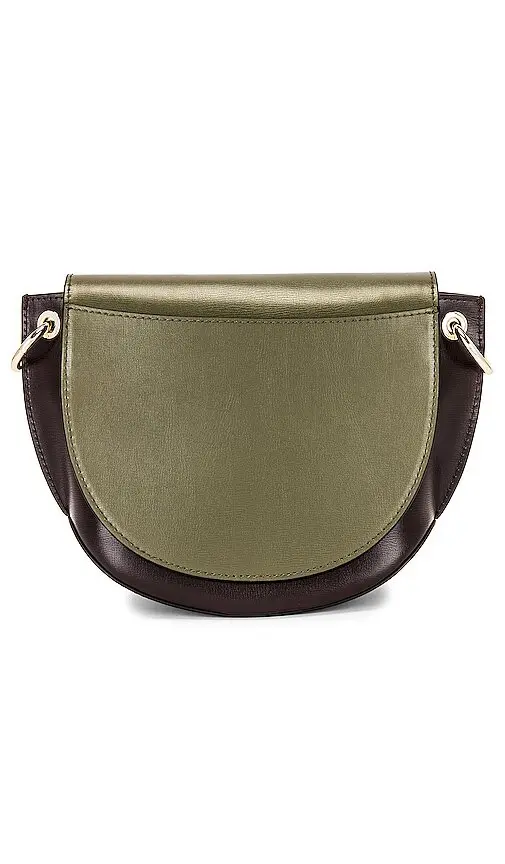GANNI Banner Saddle Bag In Olive