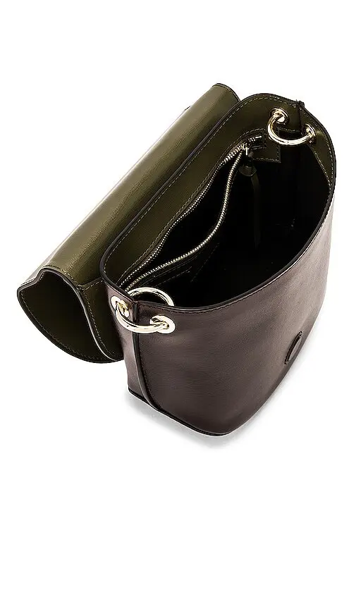 GANNI Banner Saddle Bag In Olive