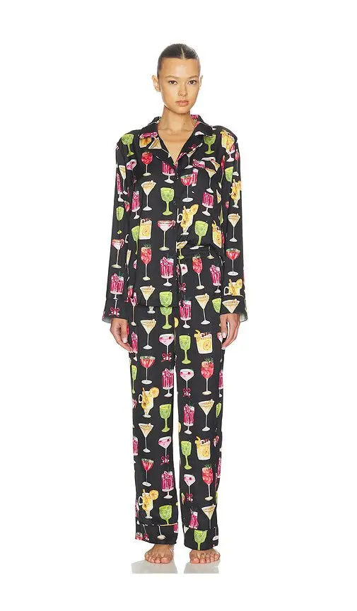 Show Me Your Mumu Classic Pj Set - Holiday Cocktails Silky