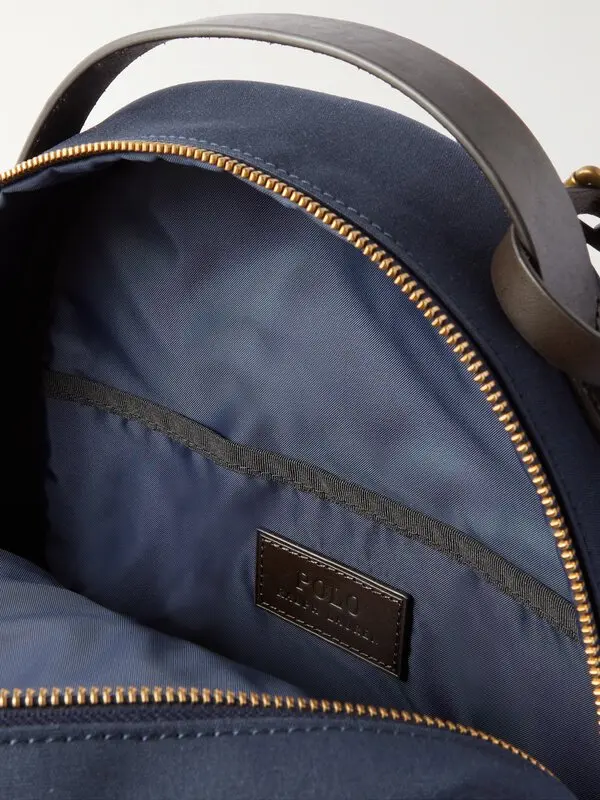 Ralph Lauren Leather-trimmed Cotton-canvas Backpack